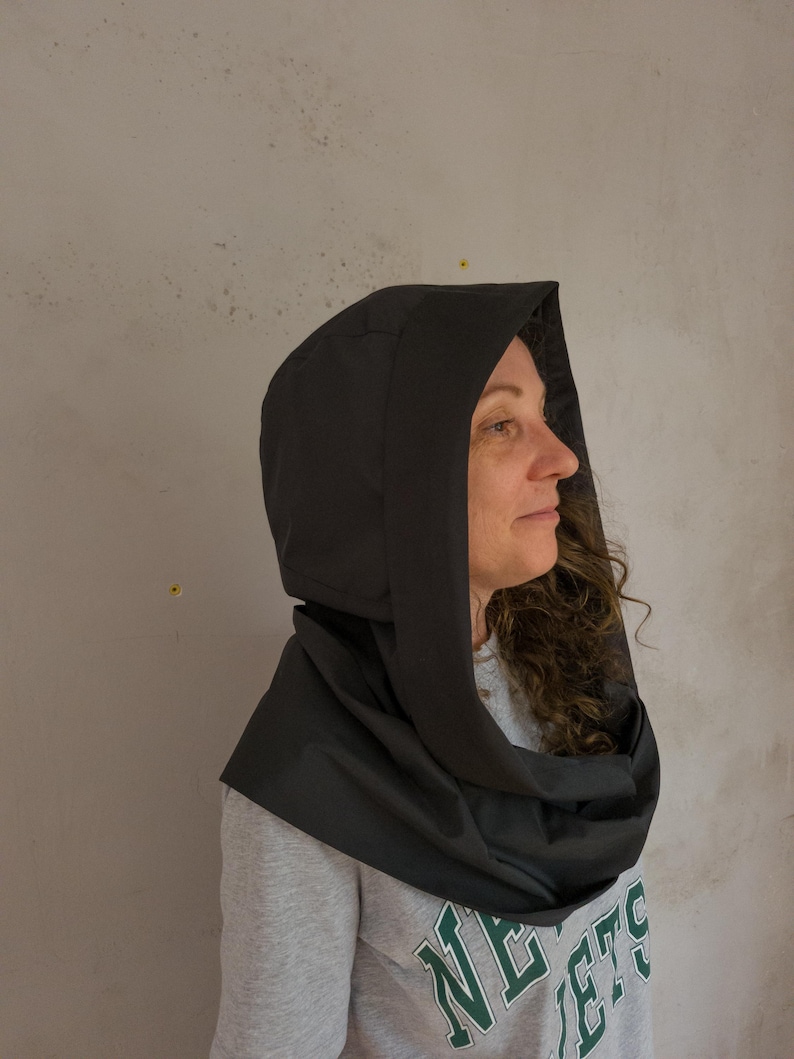 Waterproof Double Seams Hooded Scarf With Satin Lining - Etsy