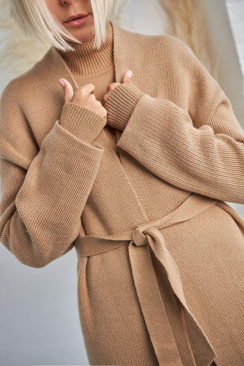 Beige Womens Cardigan Knit Wrap Cardigan Beige Long Sweater - Etsy