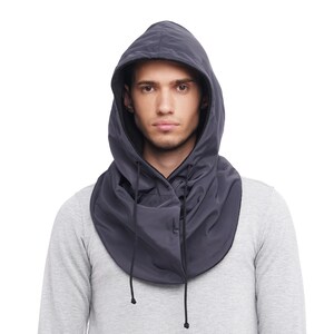 Waterproof Hooded Scarf Fleece Winter Rain and Snow Protection Cowl ...