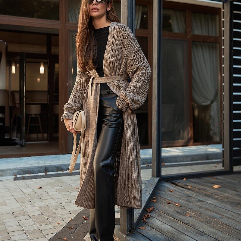 Long Wrap Cardigan - Etsy