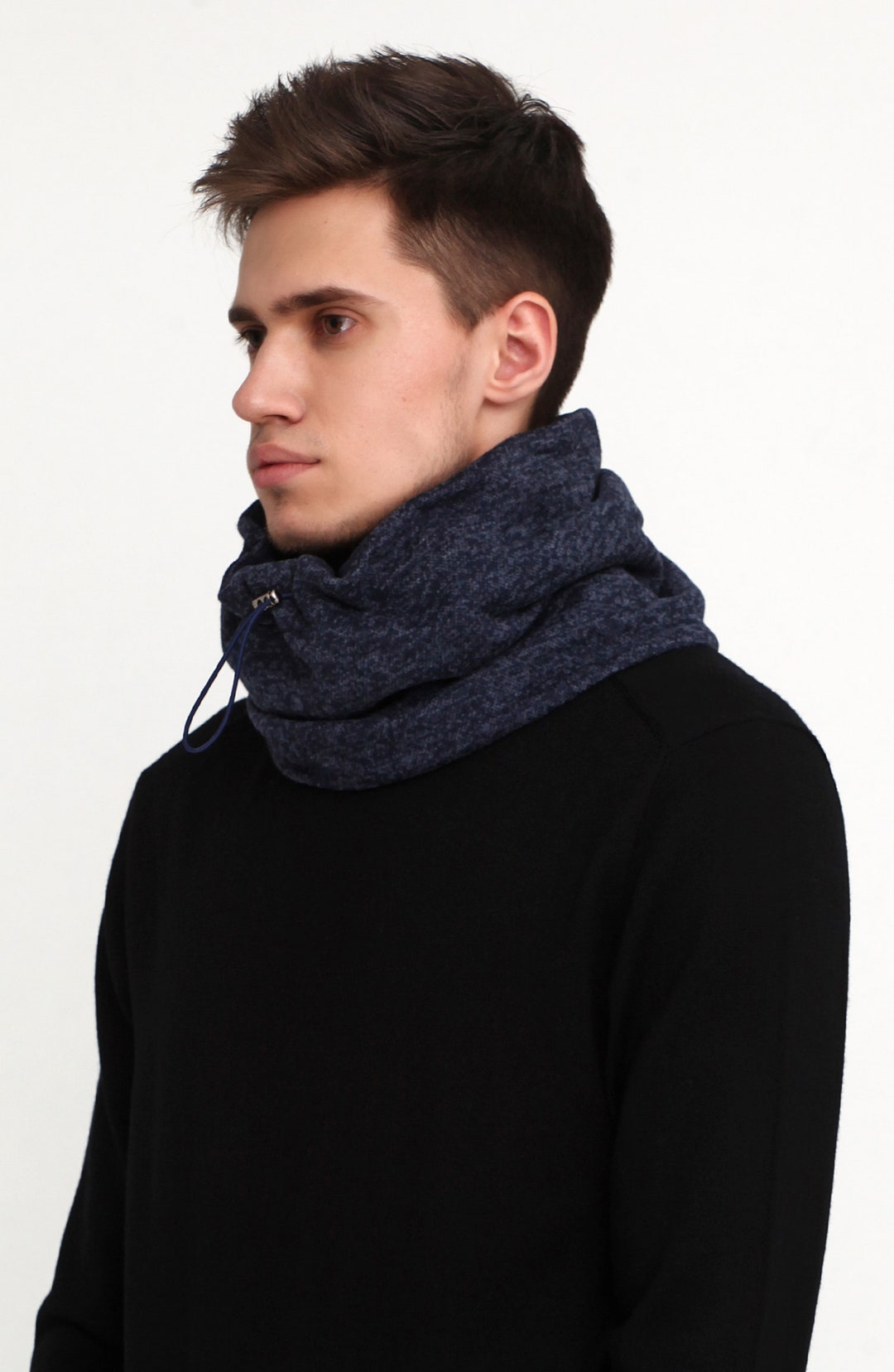 Blue Fleece Neckwarmer Neckwarmer for Men Warm Mens Scarf Neck Warmer ...