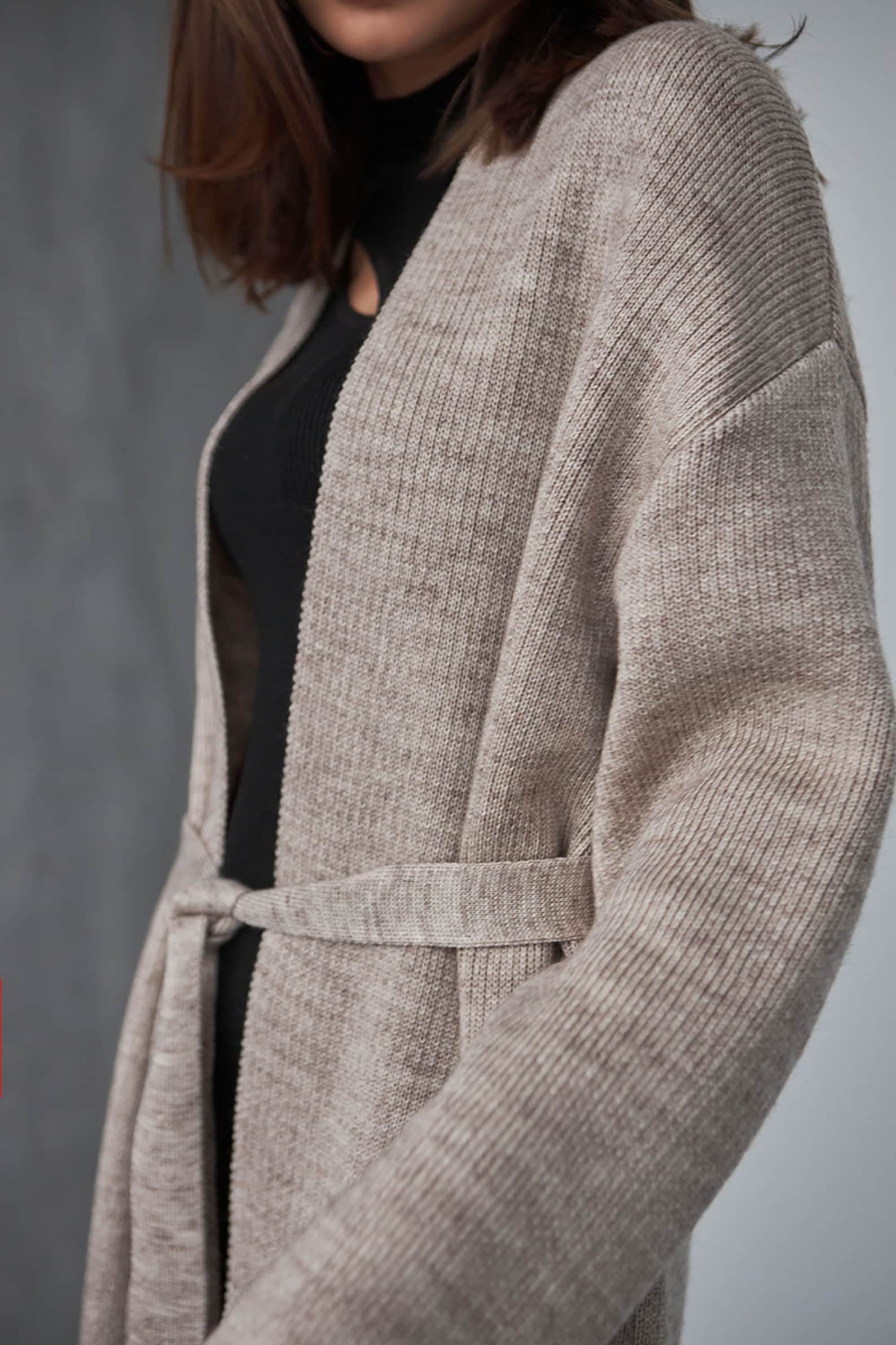 Beige Womens Cardigan Knit Wrap Cardigan Beige Long Sweater - Etsy