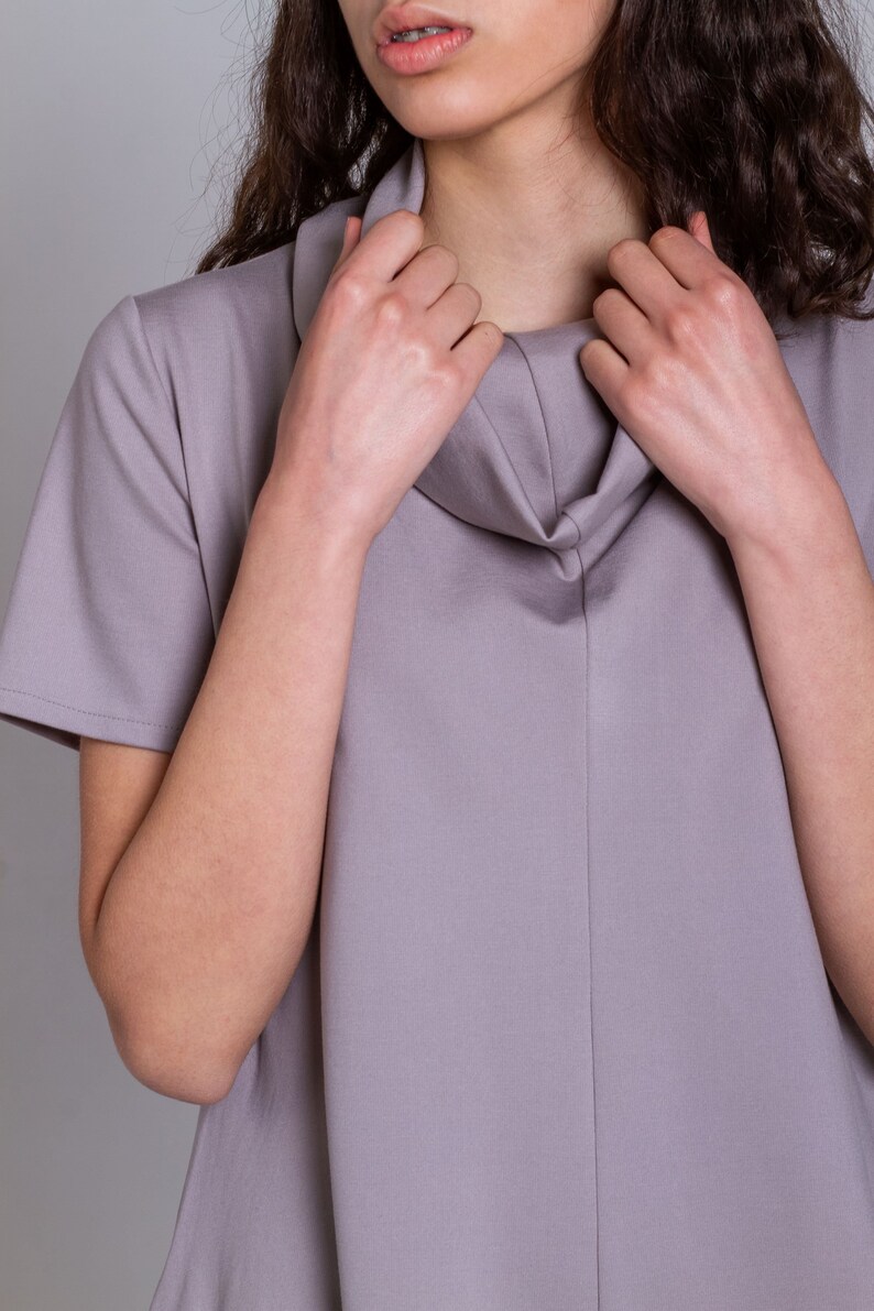 A Line Jersey Top Tunic Loose Tunic Asymmetric Hi Low Tunic - Etsy