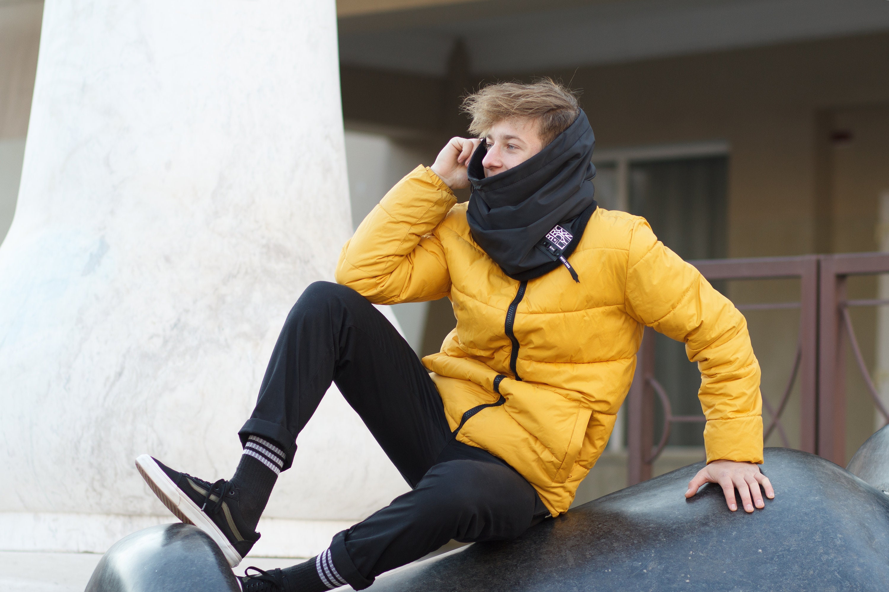 Winter Hooded Scarf Waterproof Snood Black Rainproof Snood - Etsy