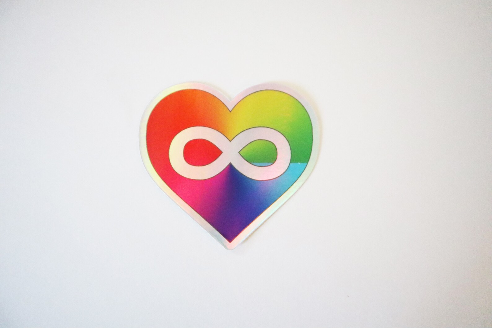 Bright Holographic Heart Shaped Infinity Rainbow - Etsy