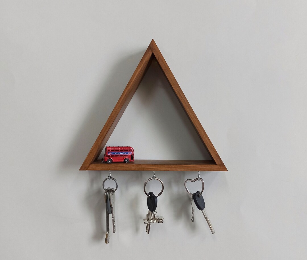 Wall Wood Triangle Key Rack Mini Shelf - Etsy
