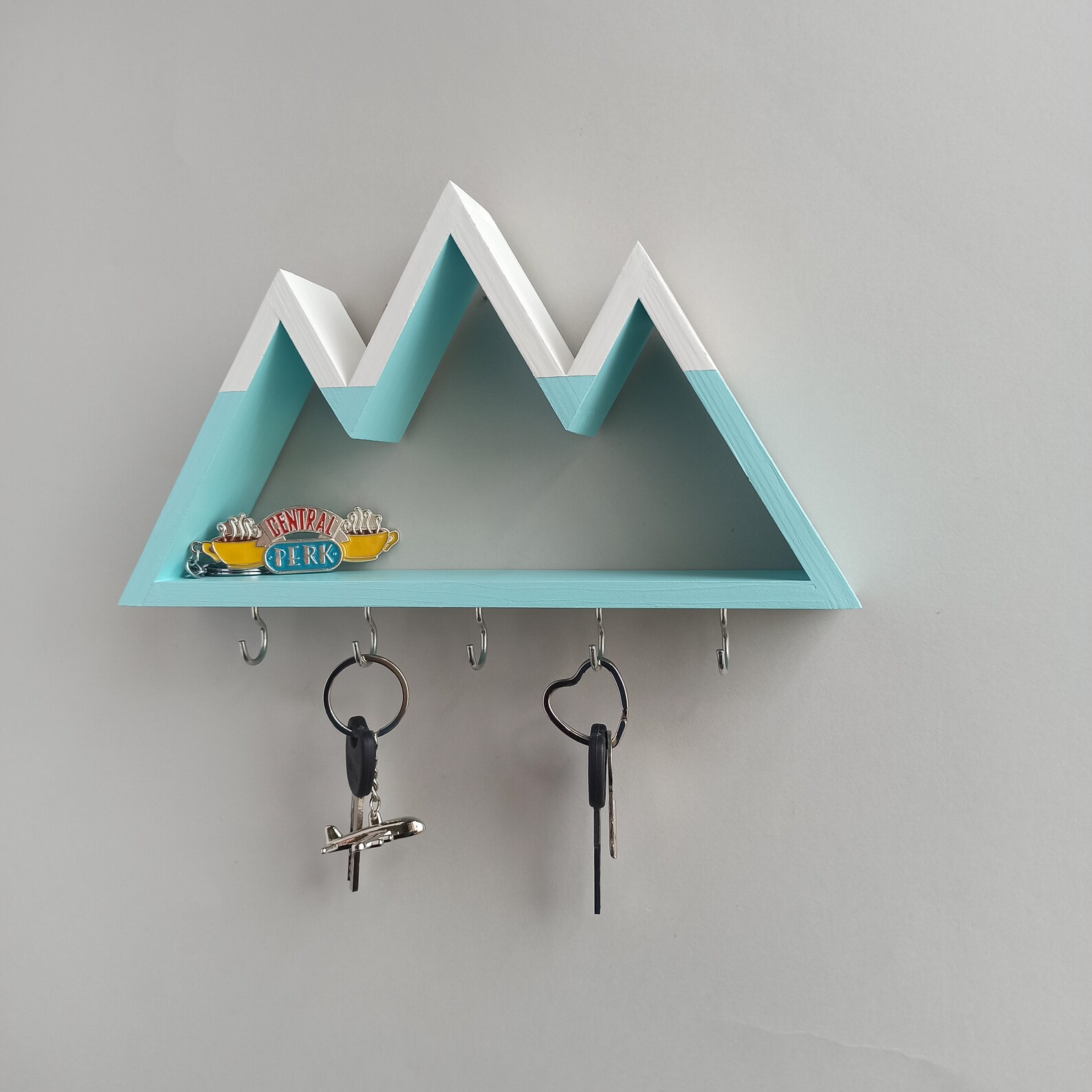 Wall Key Holder With Shelf Mountains Modern Key Holder - Etsy Canada