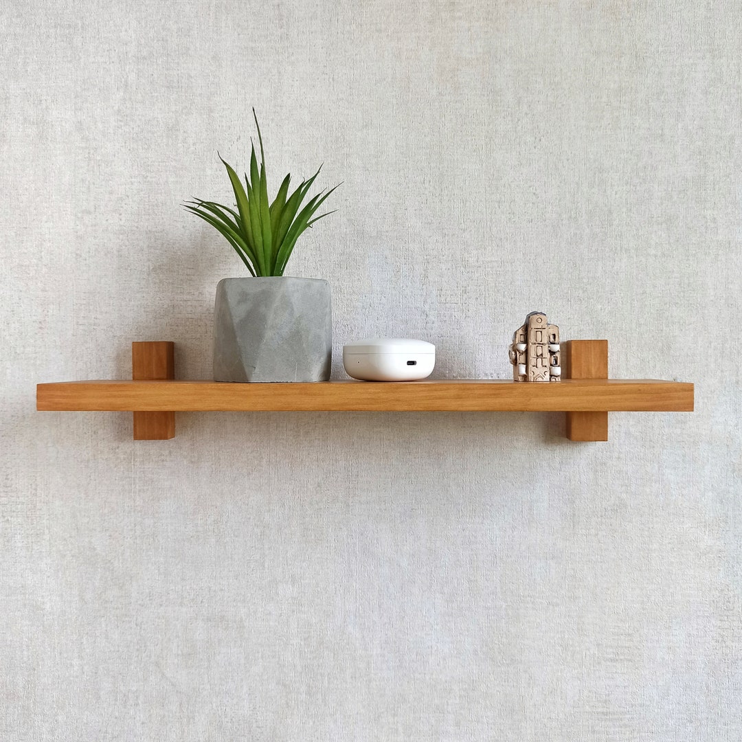 Natural Wooden Handmade Floating Shelf - Etsy
