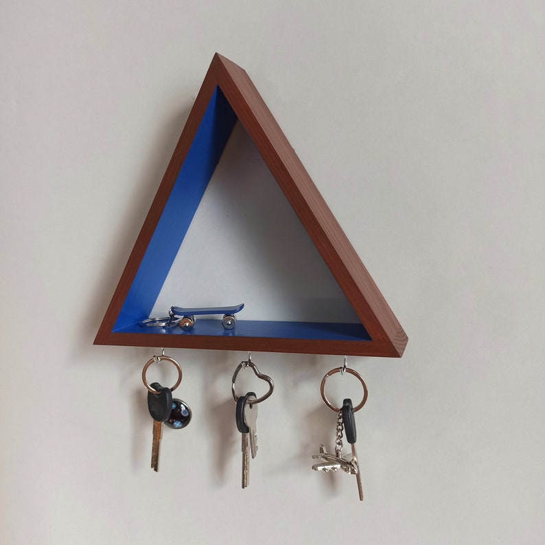 Wall Wood Triangle Key Rack Mini Shelf | Etsy