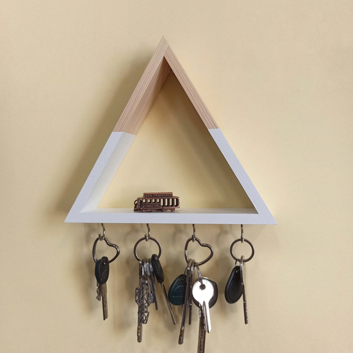 Triangle Small Shelf With Hooks Underneath - Etsy