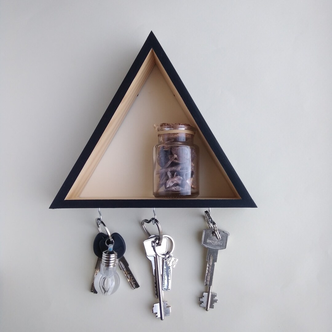 Wall Wood Triangle Key Rack Mini Shelf - Etsy