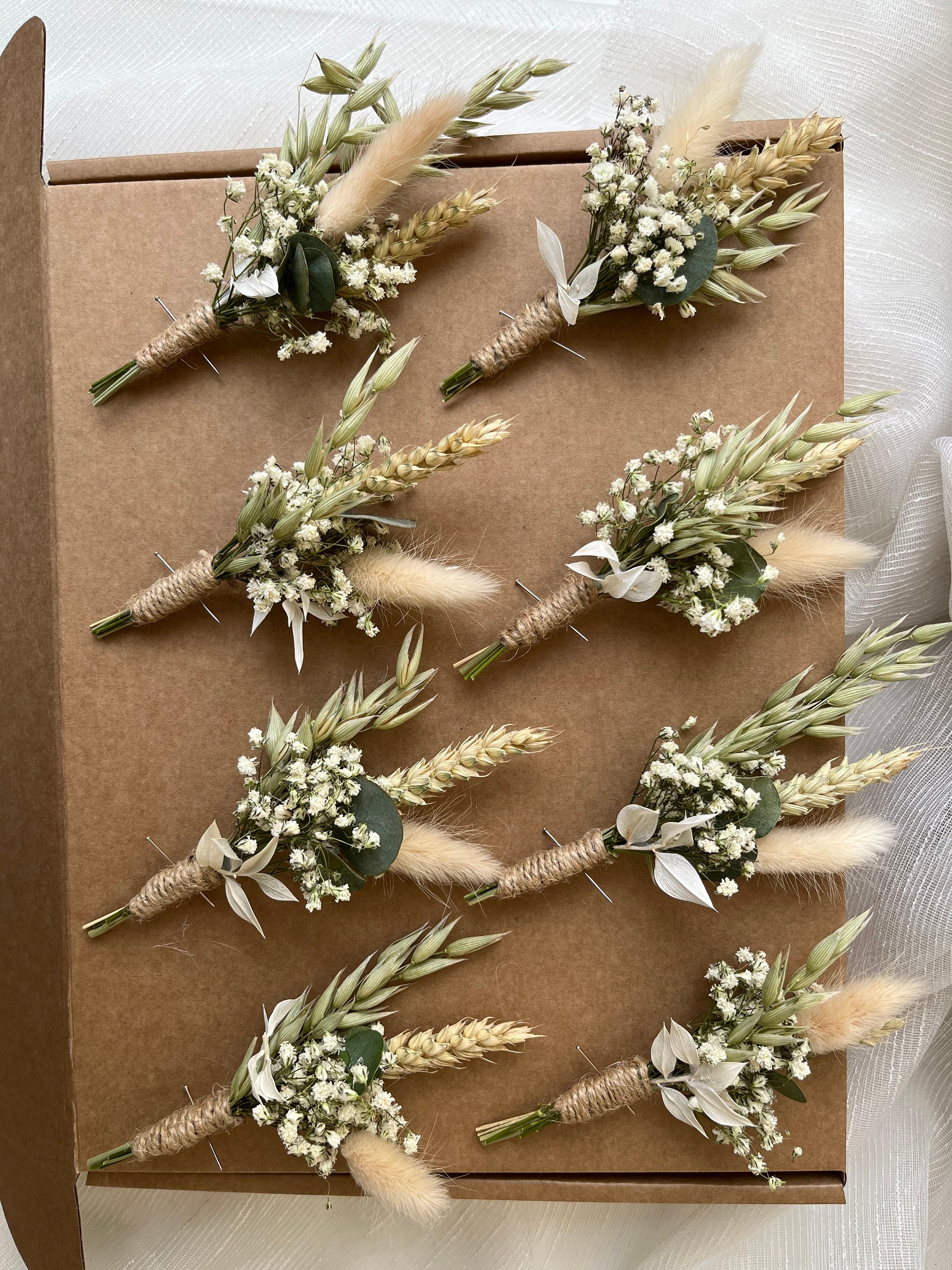 1/3/5/7 Rustic Dried Flower Buttonhole // for Wedding Baptism - Etsy UK