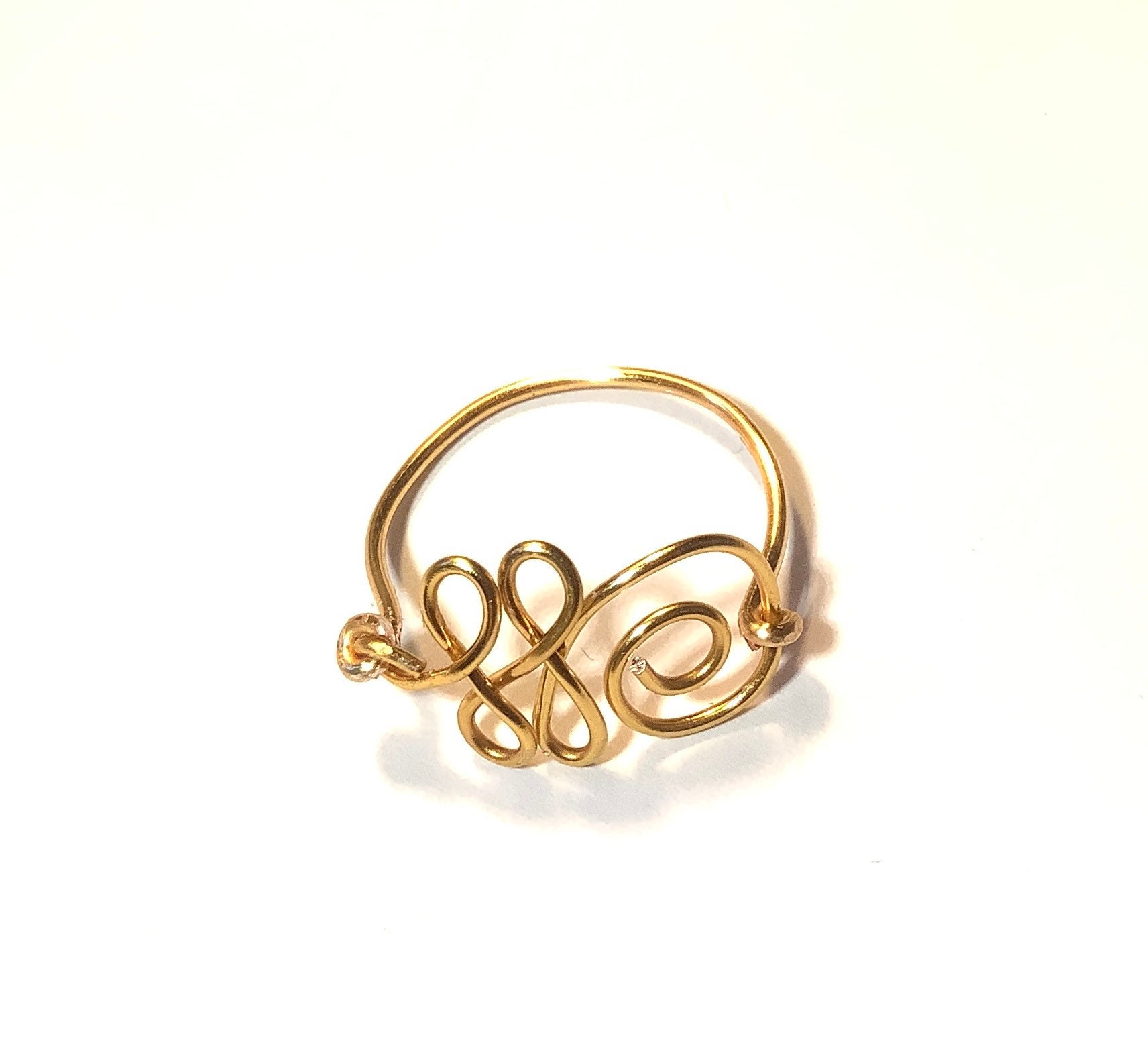 Unalome Ring With Choice of Wire Color Silver Copper Gold and Antique ...
