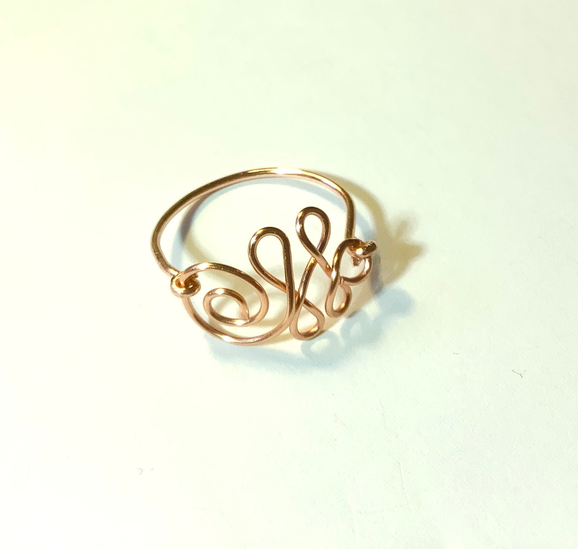 Unalome Ring With Choice of Wire Color Silver Copper Gold and Antique ...
