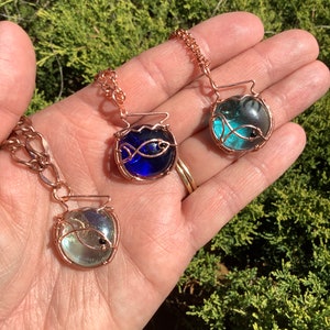 Copper Wire Wrap Fish in a Fishbowl Pendants - Etsy