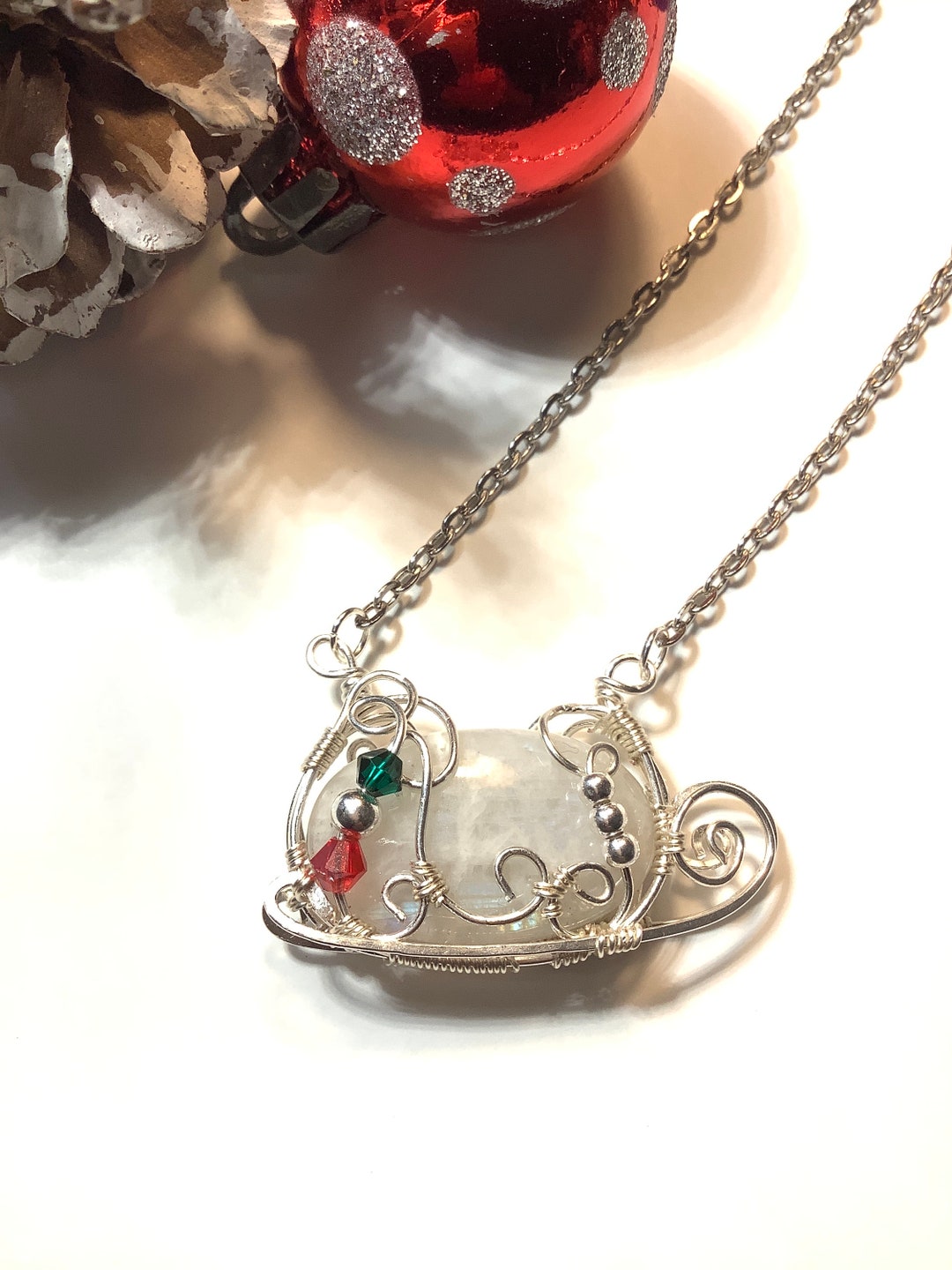 Wire Wrap Gemstone Santa Sleigh Pendants - Etsy