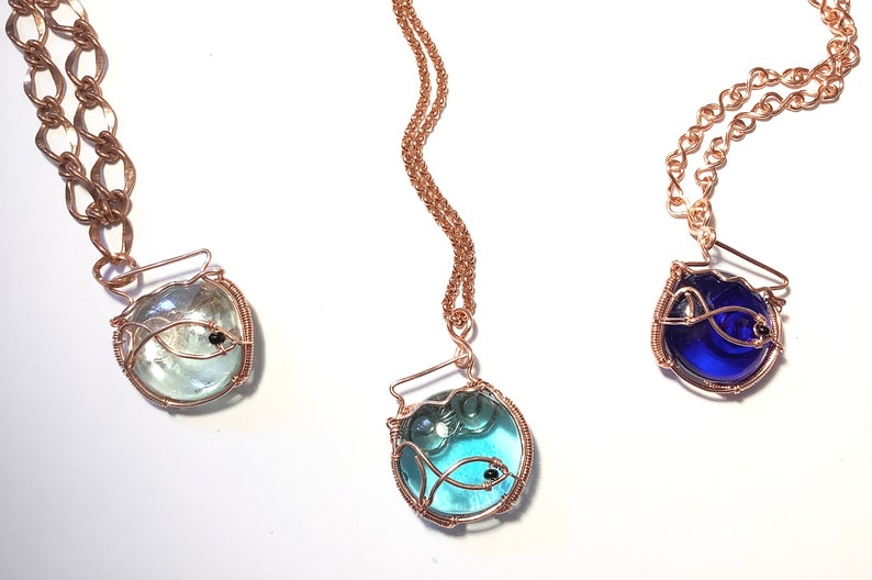 Copper Wire Wrap Fish in a Fishbowl Pendants - Etsy