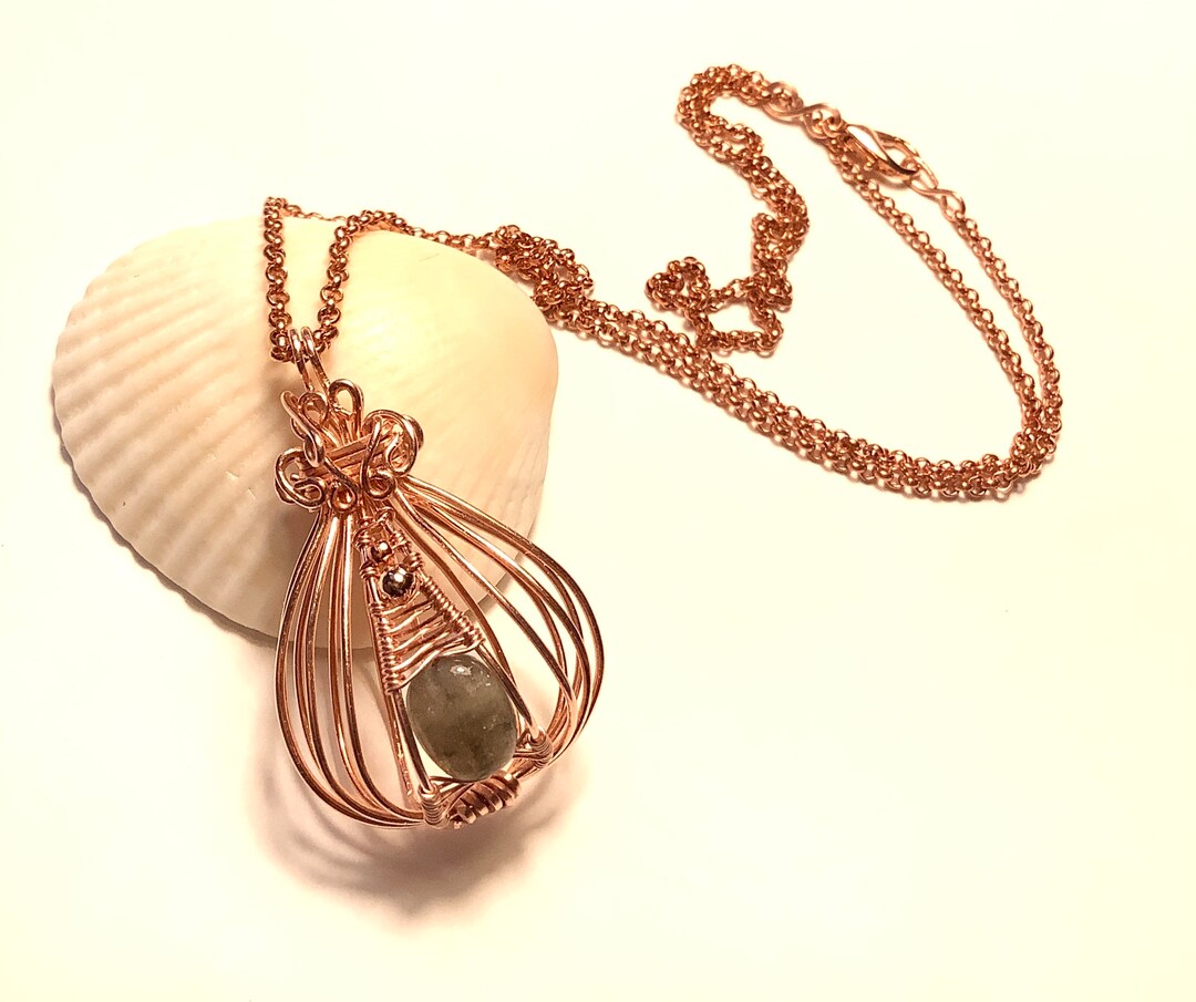 Wire Wrap Hinged Cage Teardrop Shape Pendant Necklace - Etsy