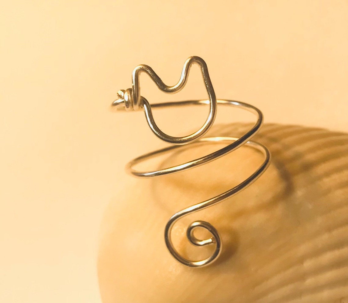 Wire Wrap Cat Ring With Choice of Wire Color - Etsy
