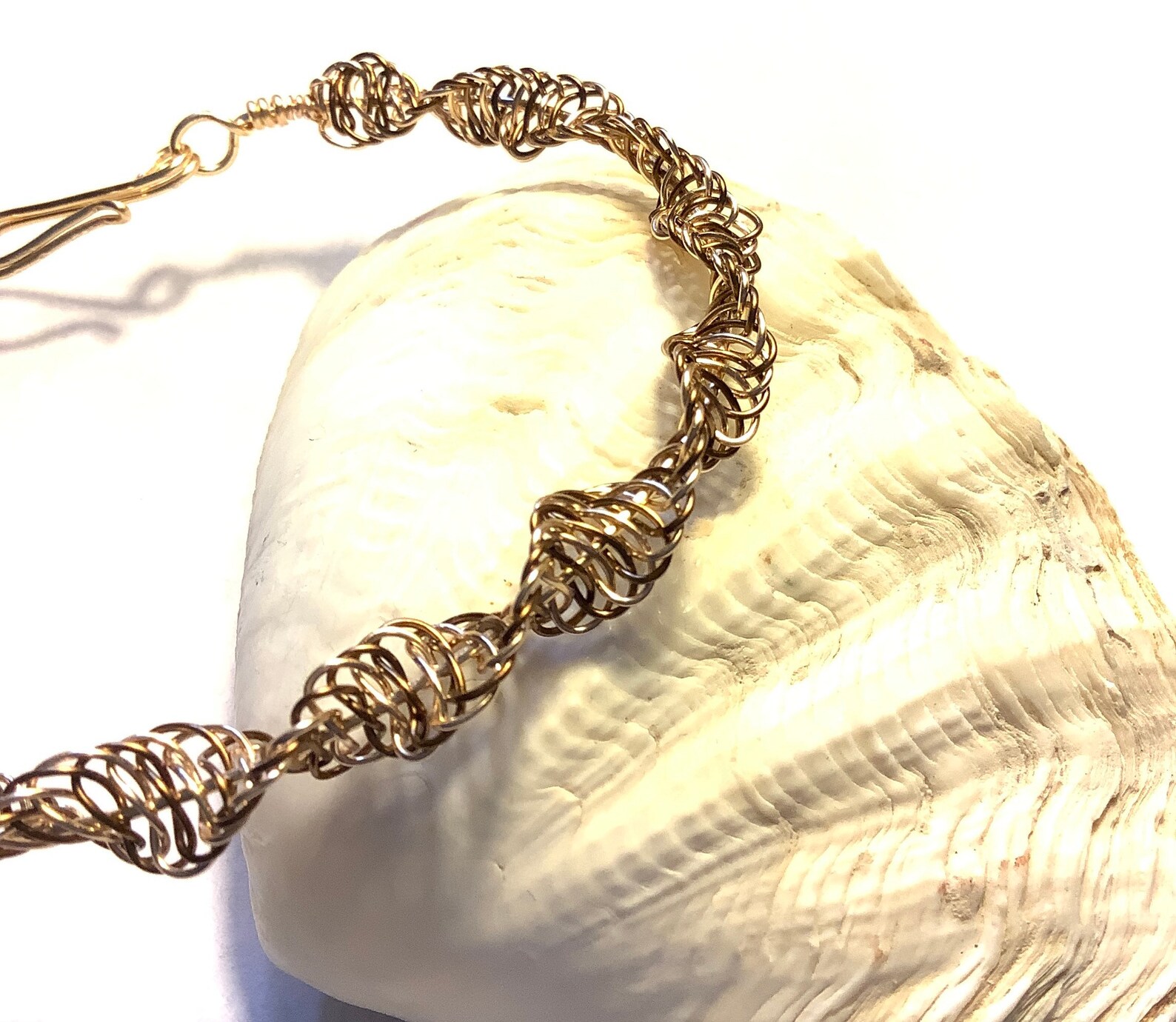 Two Tone Twisted Wire Macrame Bracelet Antique Brass and Gold - Etsy