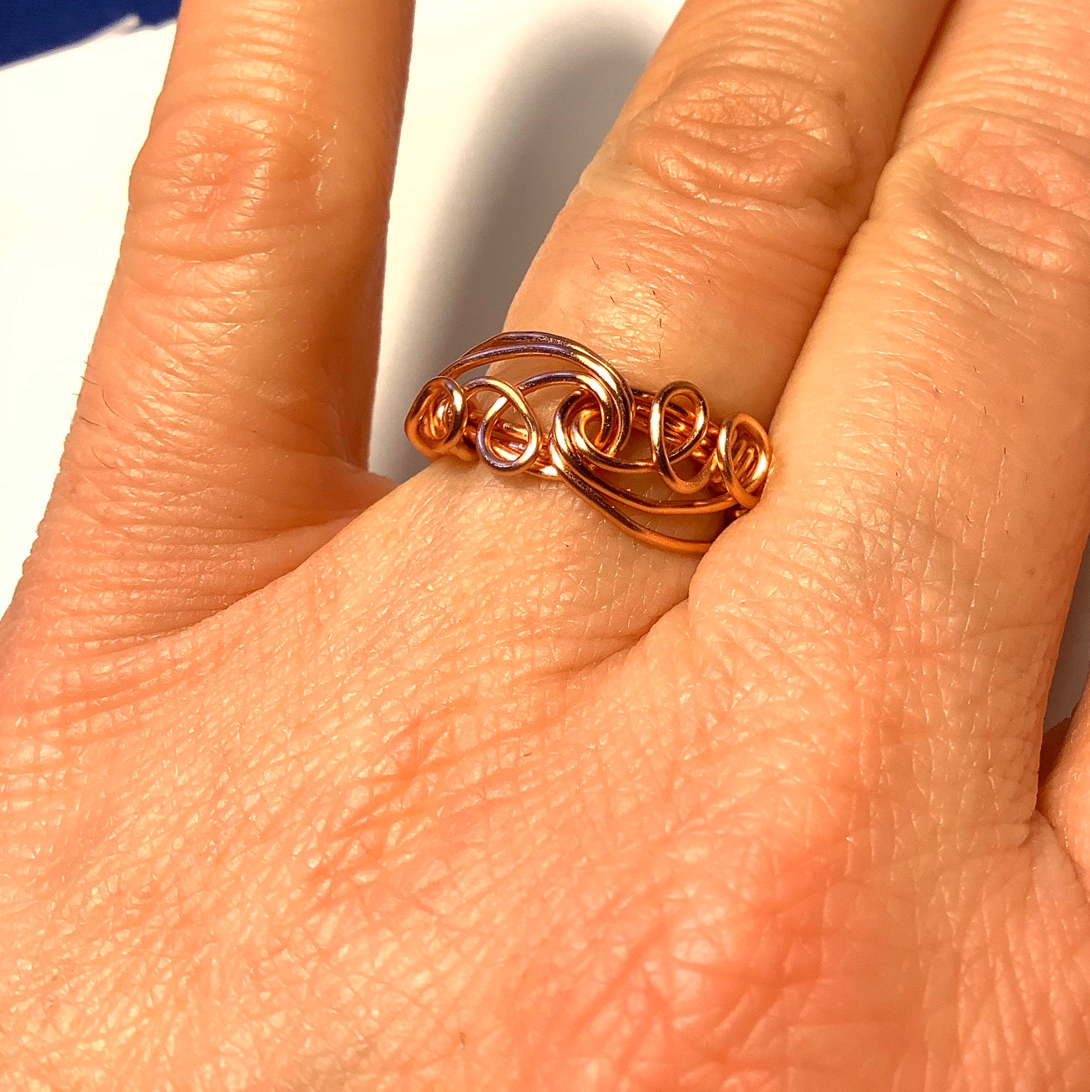 Copper Swirls Wire Wrap Ring - Etsy