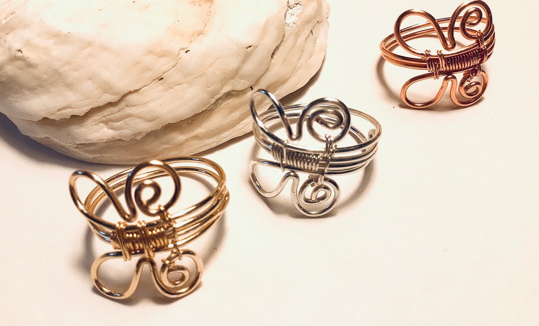 Wire Wrap Butterfly Ring With Choice of Wire Color - Etsy