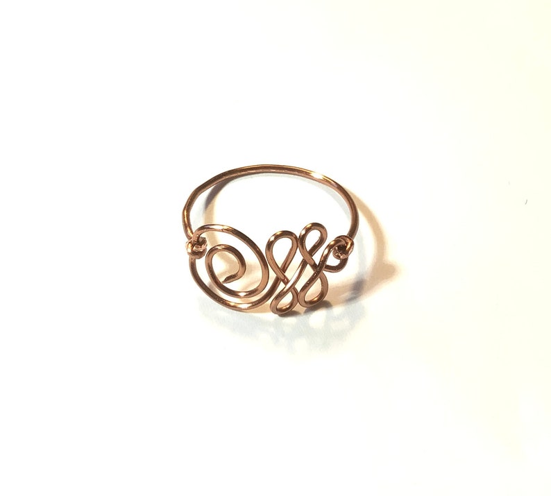 Unalome Ring With Choice of Wire Color Silver Copper Gold and Antique ...