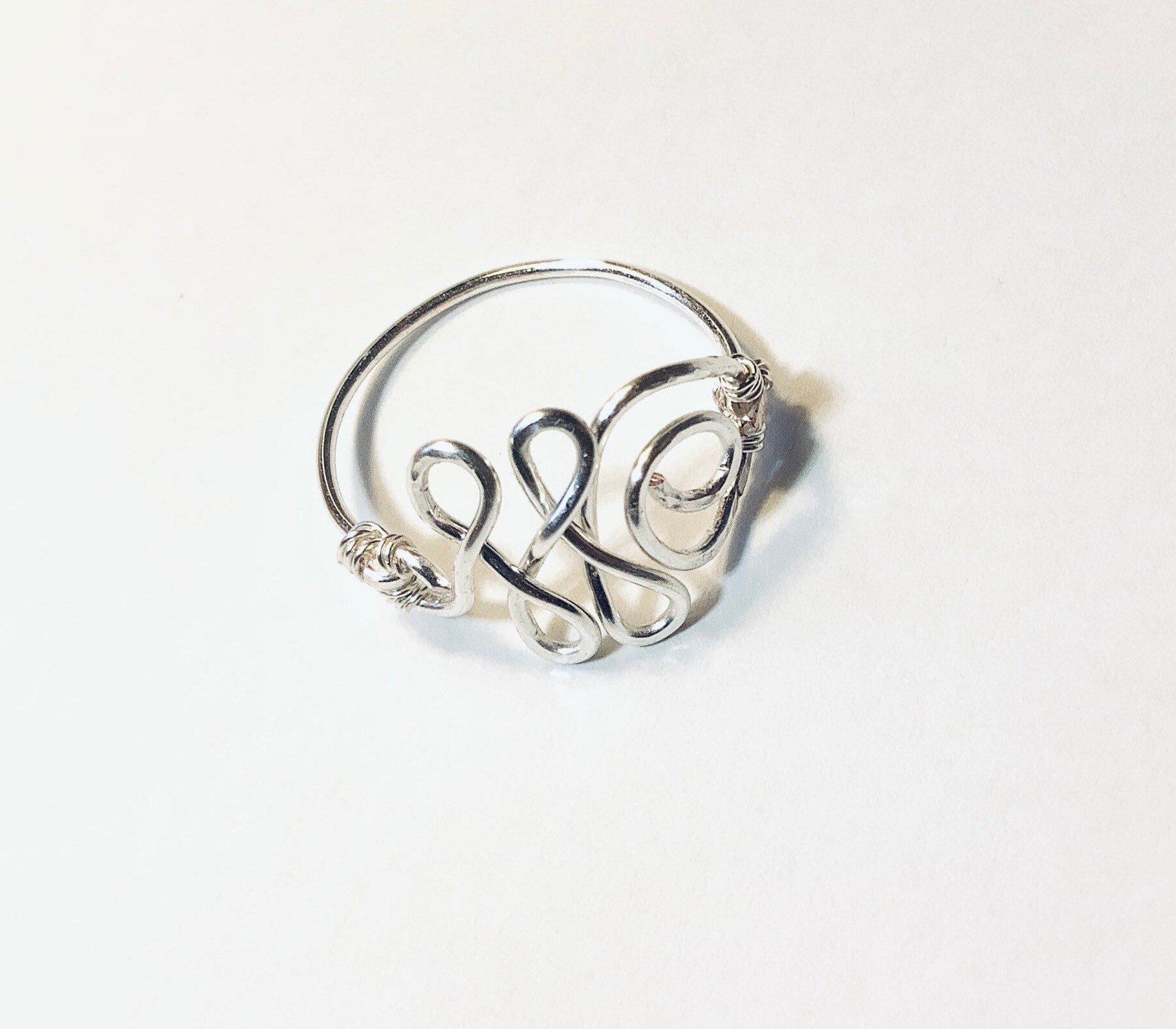 Unalome Ring With Choice of Wire Color Silver Copper Gold and Antique ...