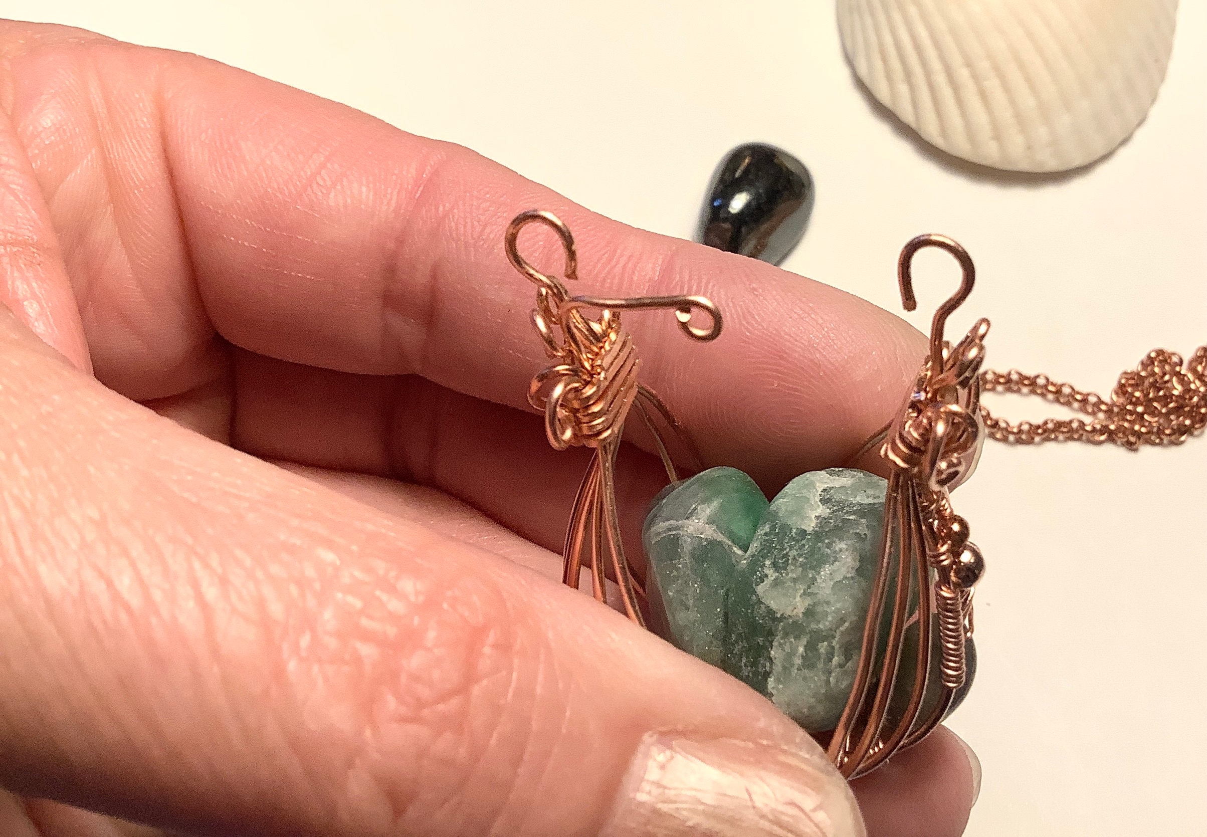 Wire Wrap Hinged Cage Teardrop Shape Pendant Necklace - Etsy