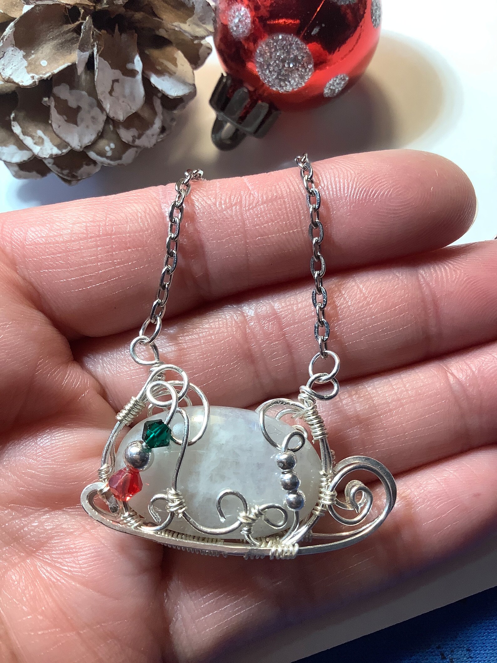 Wire Wrap Gemstone Santa Sleigh Pendants - Etsy