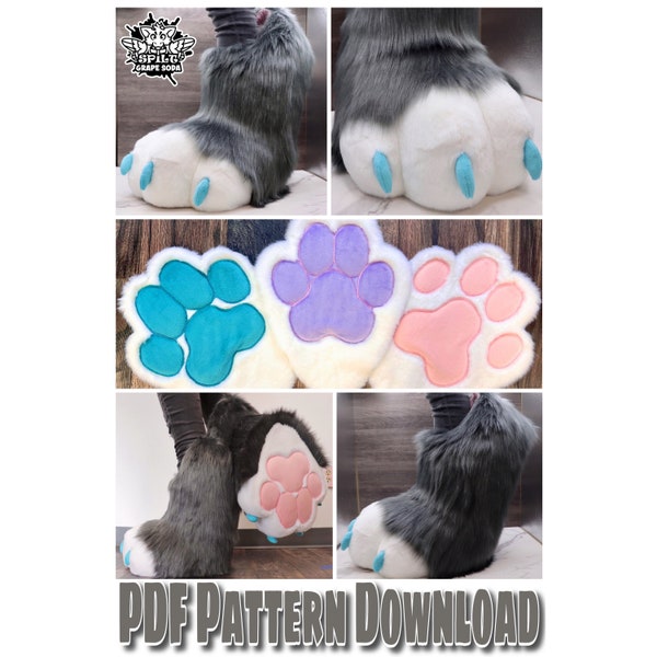 PDF Pattern Download Fursuit 4 Finger Puffy Handpaws, Furry Paws Pattern, Paws Tutorial - Etsy ...