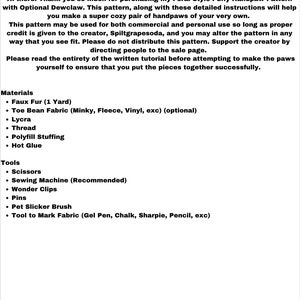 Feral Style Puffy Hand Paw Pattern With Optional Dewclaw [PDF DOWNLOAD] - Etsy