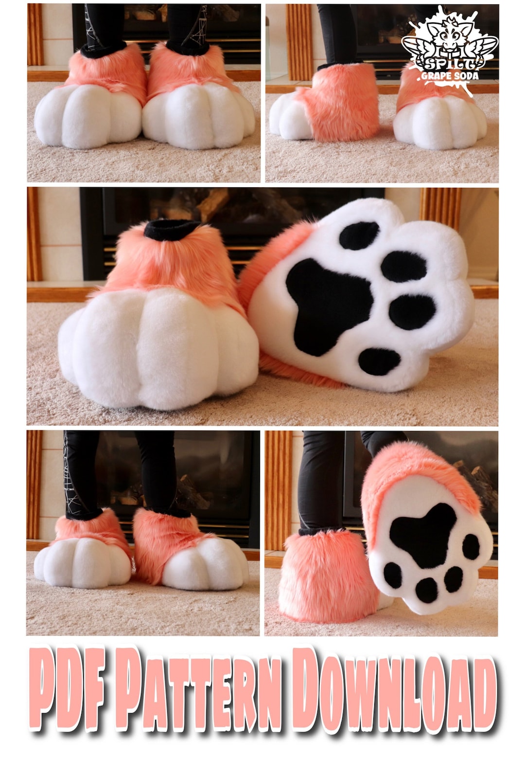 Plantigrade Stompy Fursuit Feetpaw Indoor and Outdoor Pattern [PDF ...