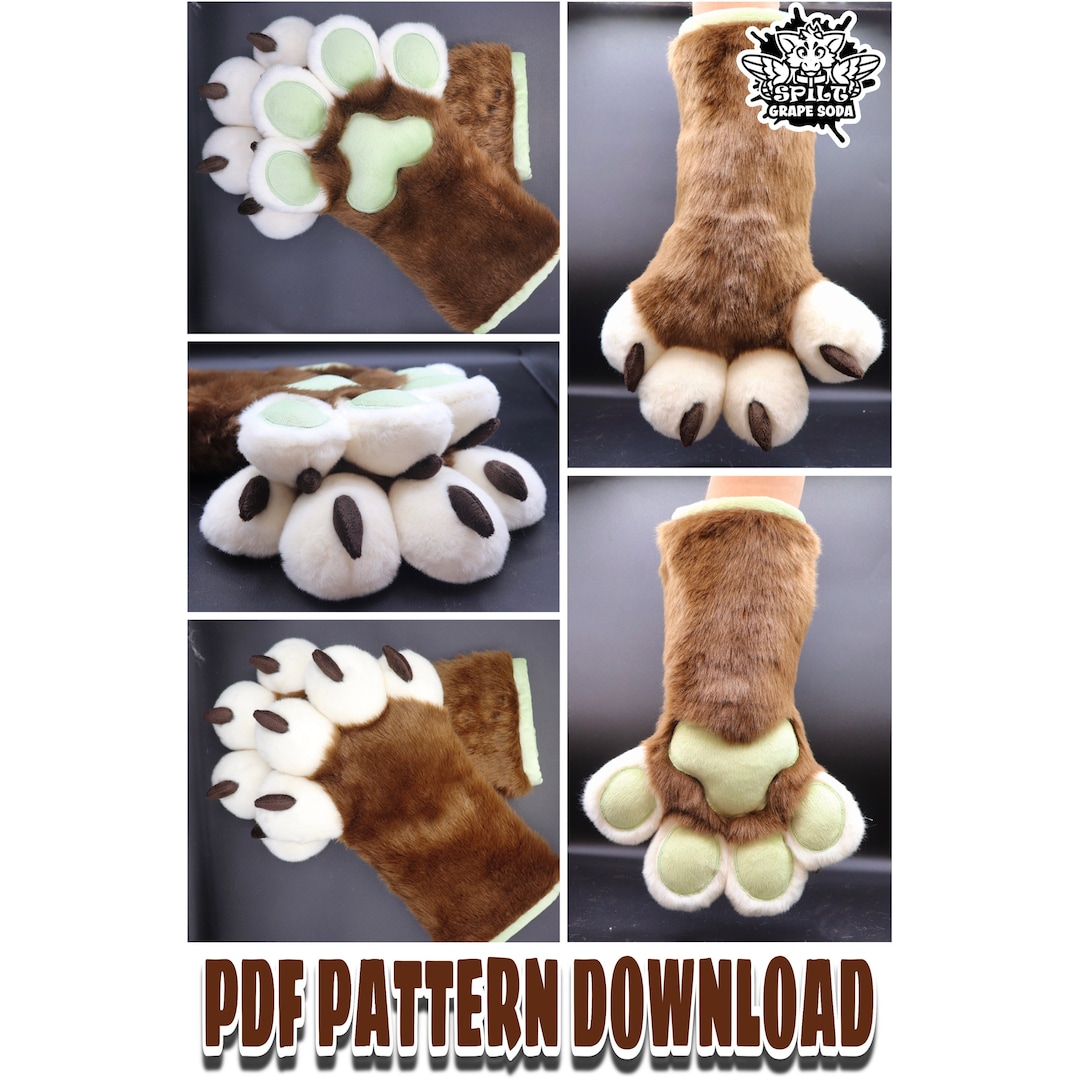 Four Finger Thumb Style Puffy Hand Paw Pattern [PDF DOWNLOAD] - Etsy