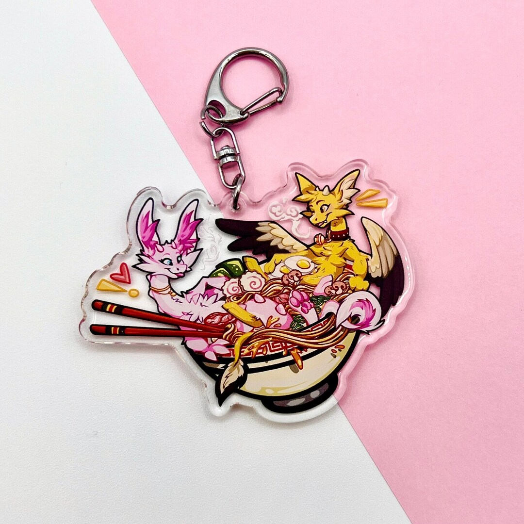 Noodle Dragon Ramen Bowl Acrylic Keychain Charm - Etsy