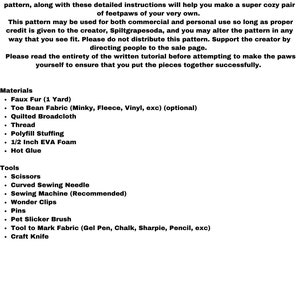 Slim Fursuit Feetpaw Indoor and Outdoor Pattern [PDF DOWNLOAD] - Etsy