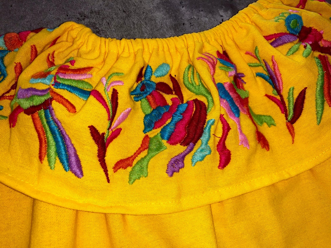 2T- Mexican Otomi Embroidery Girl's Dress, Vestido Bordado Para Niña ...