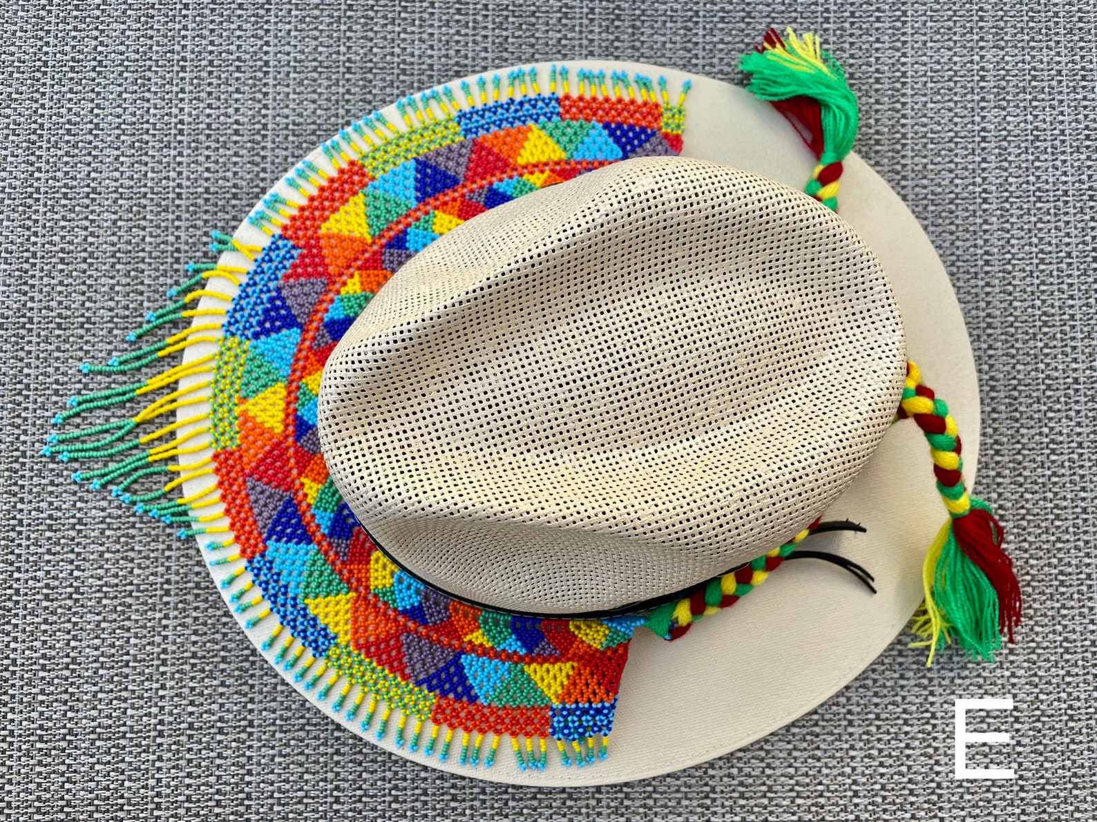Mexican Beaded Hat Band, Huichol Art, Chaquira Hat Band, Artisanal ...