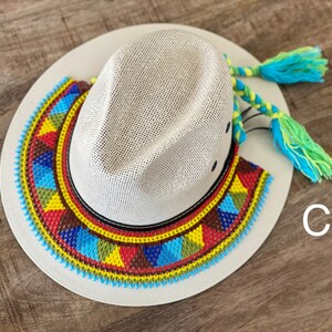 Mexican Beaded Hat Band, Huichol Art, Chaquira Hat Band, Artisanal ...