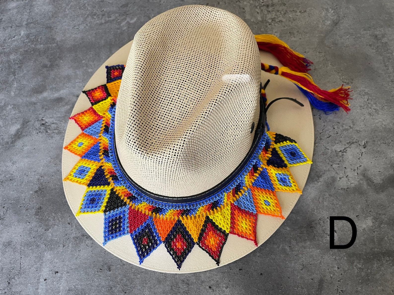 Mexican Beaded Hat Band Huichol Art Chaquira Hat Band | Etsy
