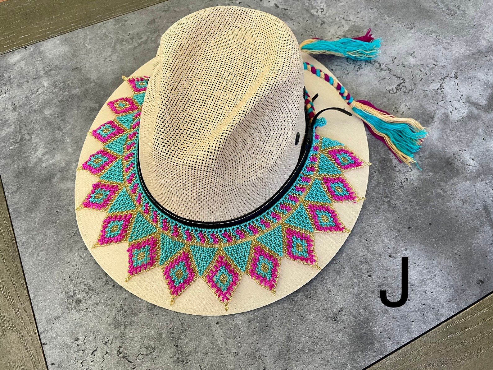 Mexican Beaded Hat Band Huichol Art Chaquira Hat Band | Etsy