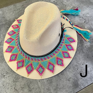 Mexican Beaded Hat Band Huichol Art Chaquira Hat Band | Etsy