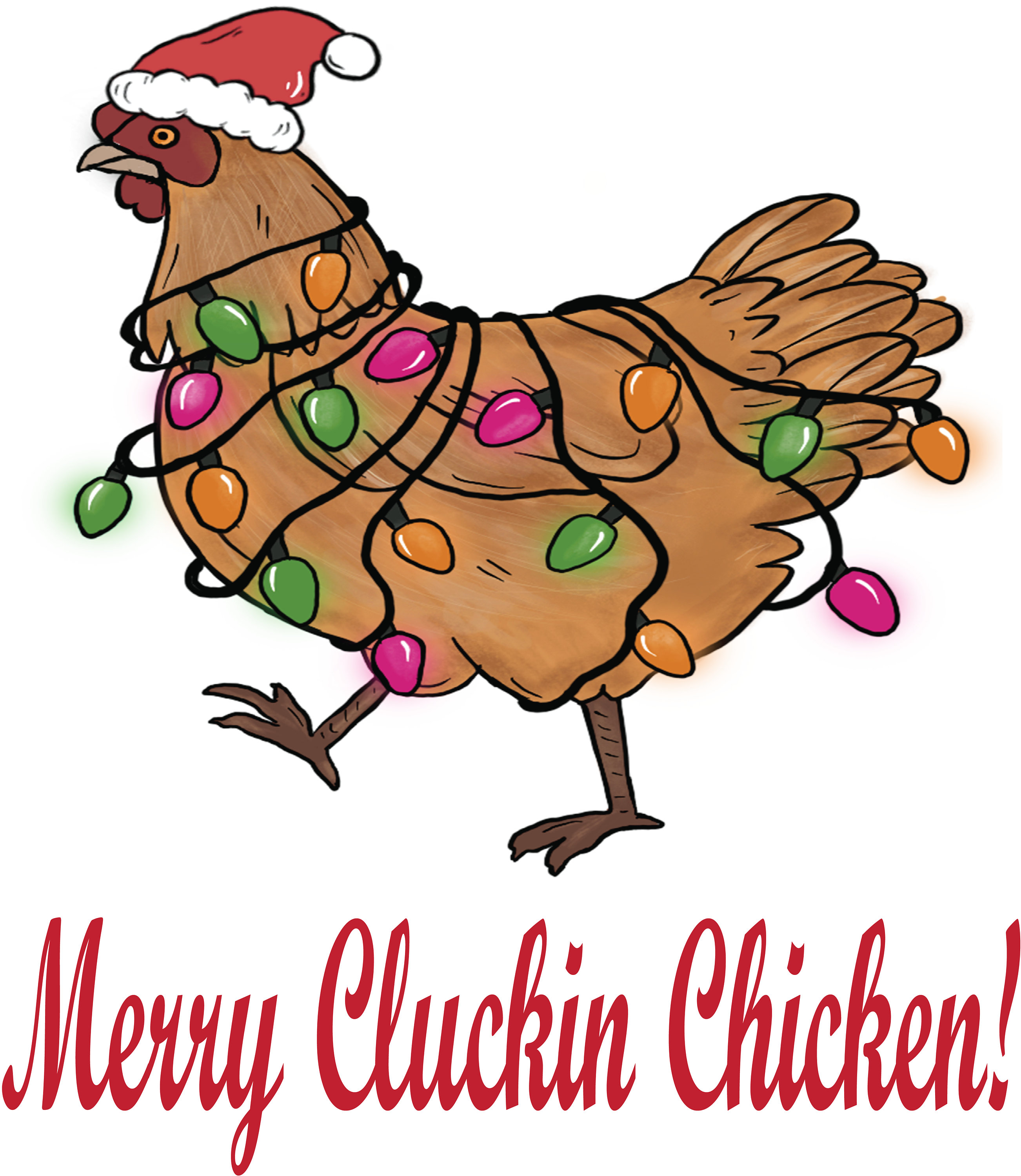 Merry Cluckin Christmas, Funny Chicken Png,christmas PNG, Digital ...