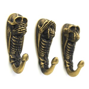 Three Wise Monkeys Solid Brass Hooks Scull Dwarfus Ukraine Accessories ...