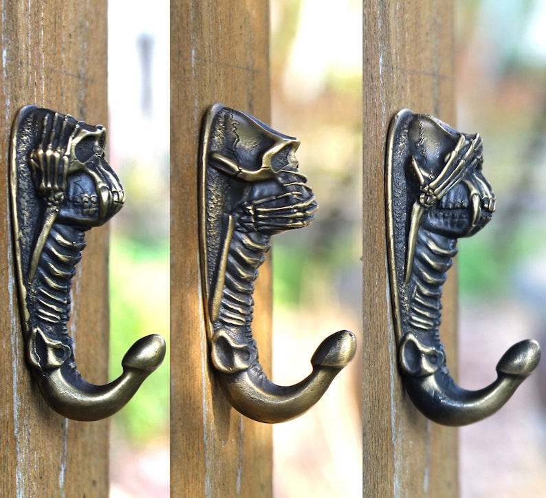 Three Wise Monkeys Solid Brass Hooks Scull Dwarfus Ukraine Accessories ...