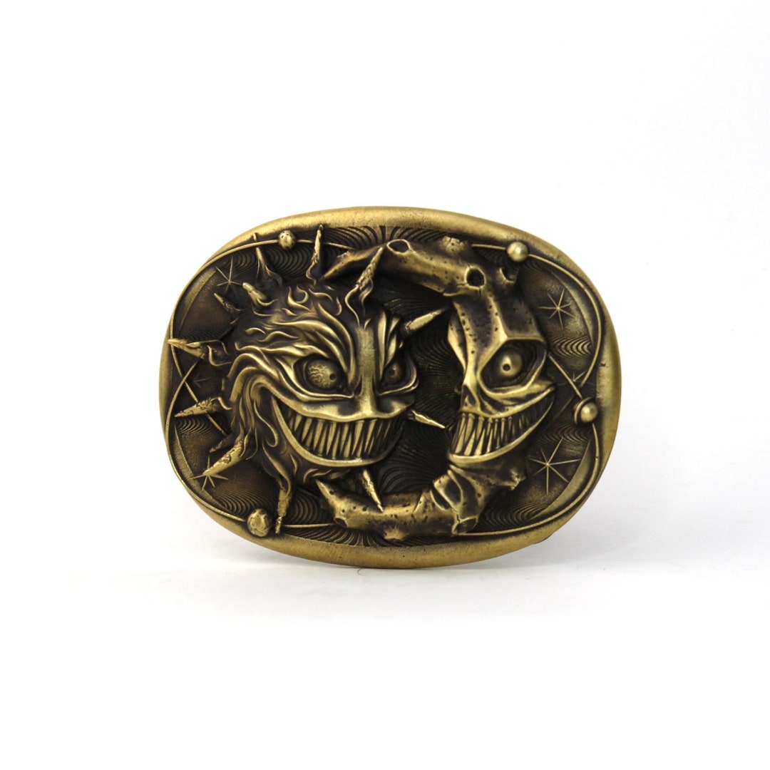 Belt Buckle Sun and Moon Handcrafted by Dwarfus in Brass Symbolizing ...