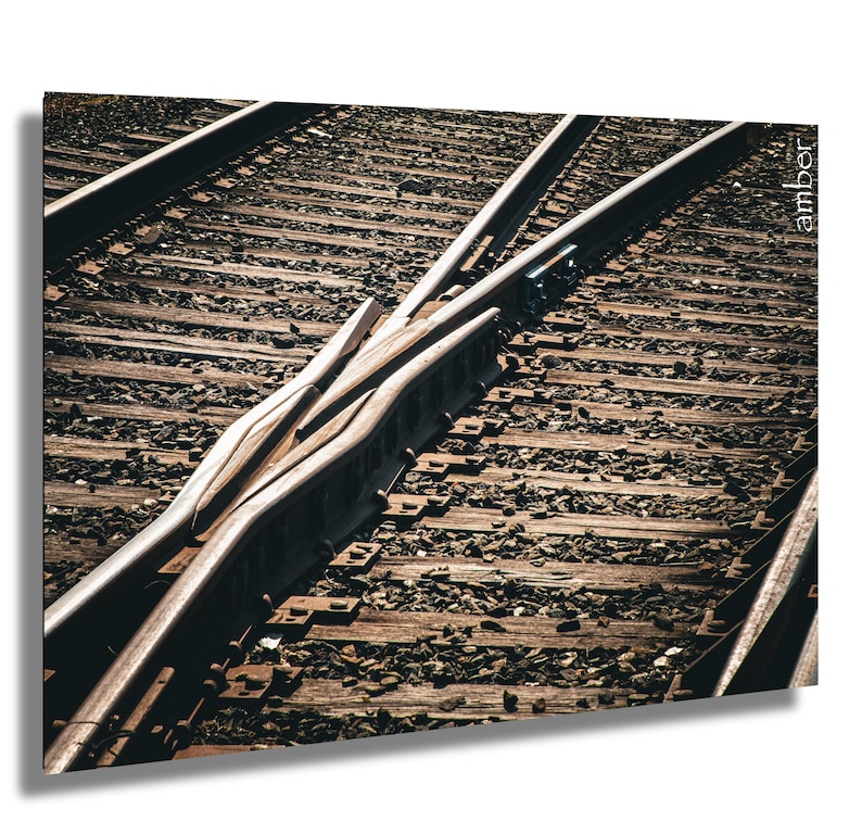 Rustic Railroad Wall Art Print – Industrial Train Track Photography ...