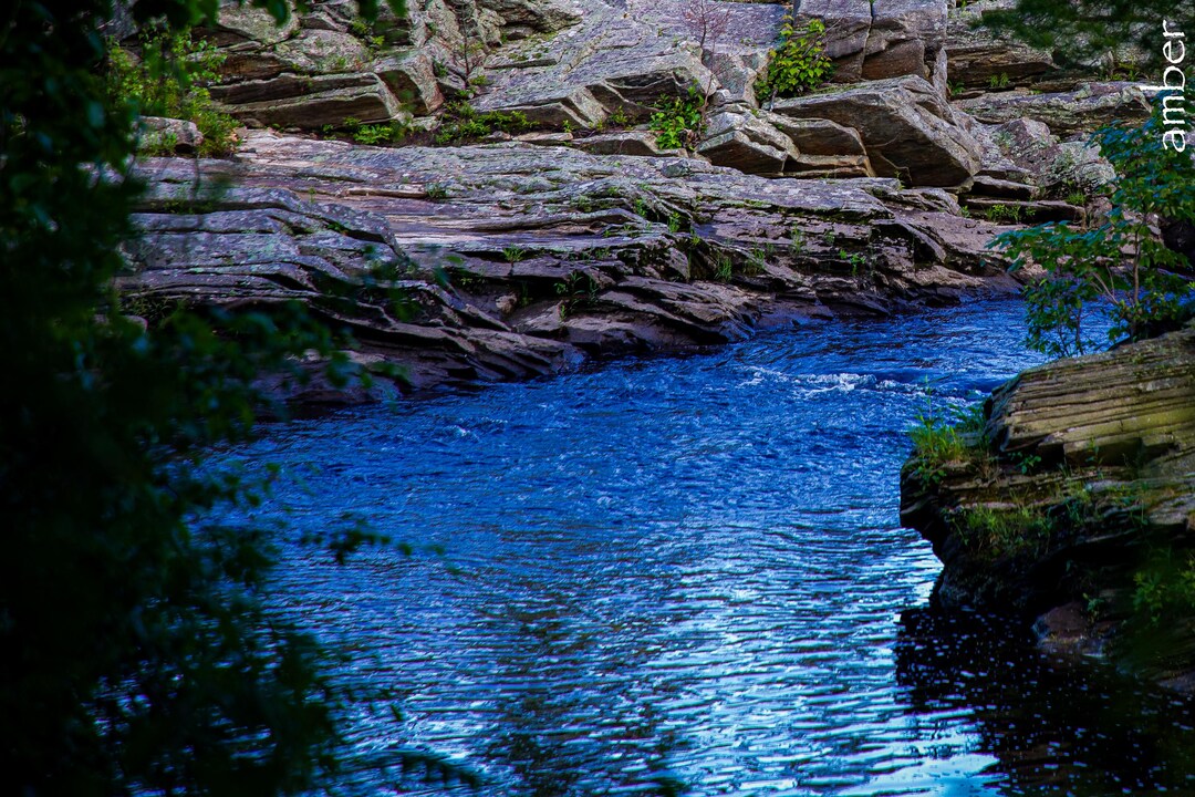 Blue River Landscape Art Print – Serene Nature Photography - Etsy
