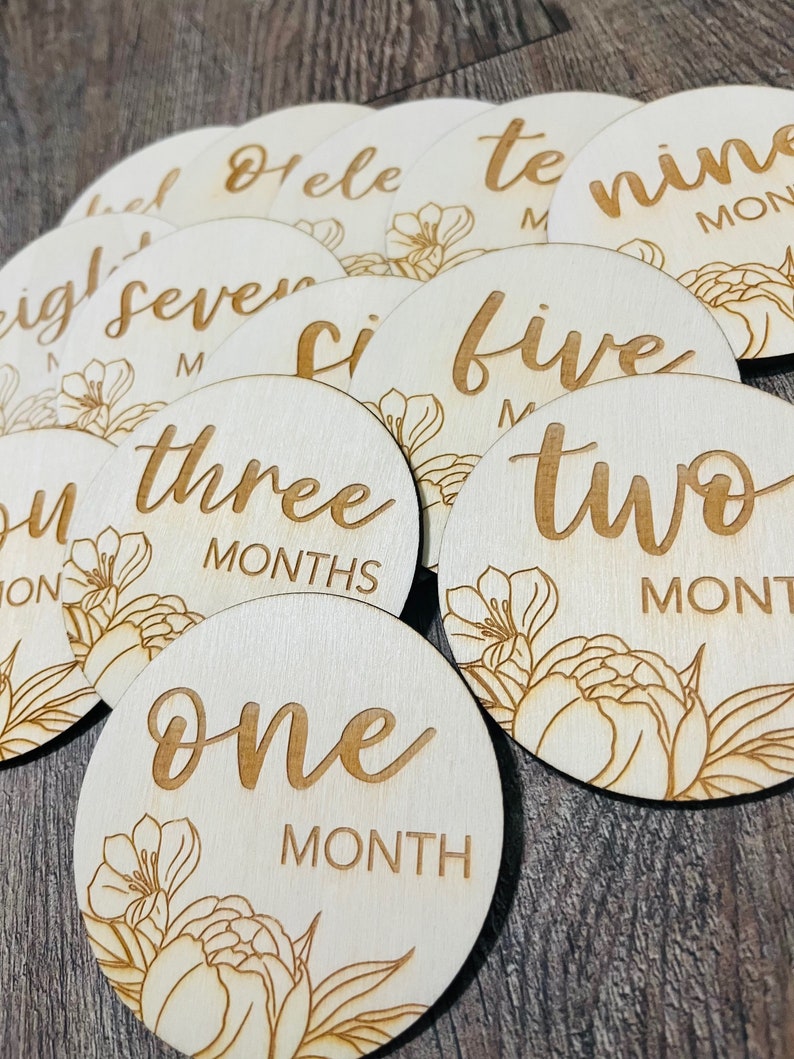 Baby Milestone Markers Month Markers Wood Monthly Markers - Etsy