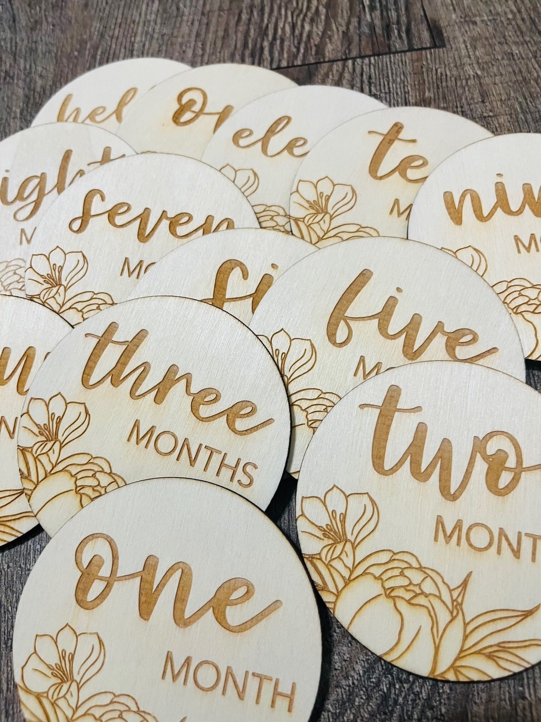 Baby Milestone Markers Month Markers Wood Monthly Markers - Etsy